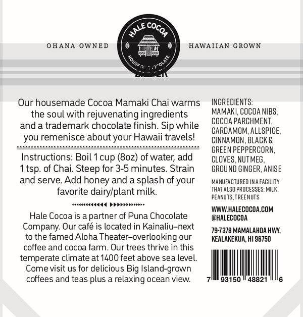 Mamaki Cocoa Chai Tea - Puna Chocolate Company